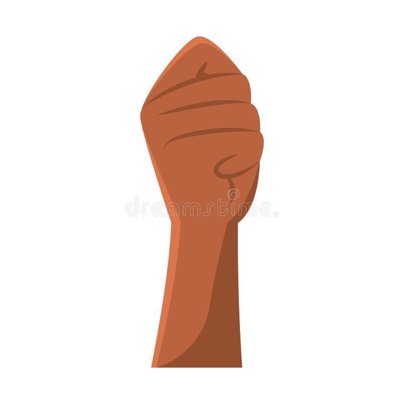 Brown raised fist. Vector stock vector. Illustration of defiance ...