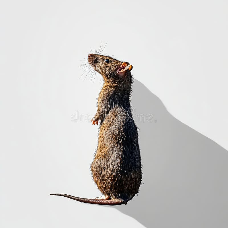 Brown Rat Pink Ears Tail Isolated No Background Stock Photos - Free ...