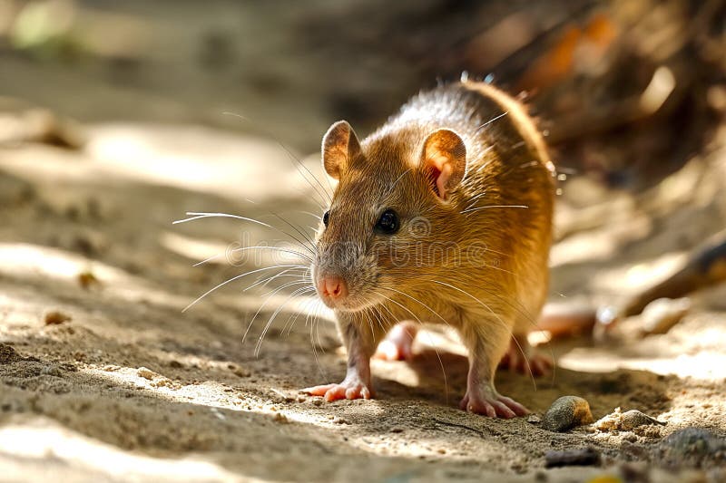 A Brown Rat Walking on the Beach Looking at the Camera Stock ...