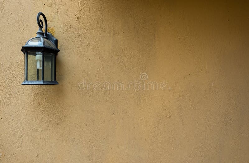 Brown Raw Concrete Wall Texture with Old Lamp Stock Photo - Image of ...