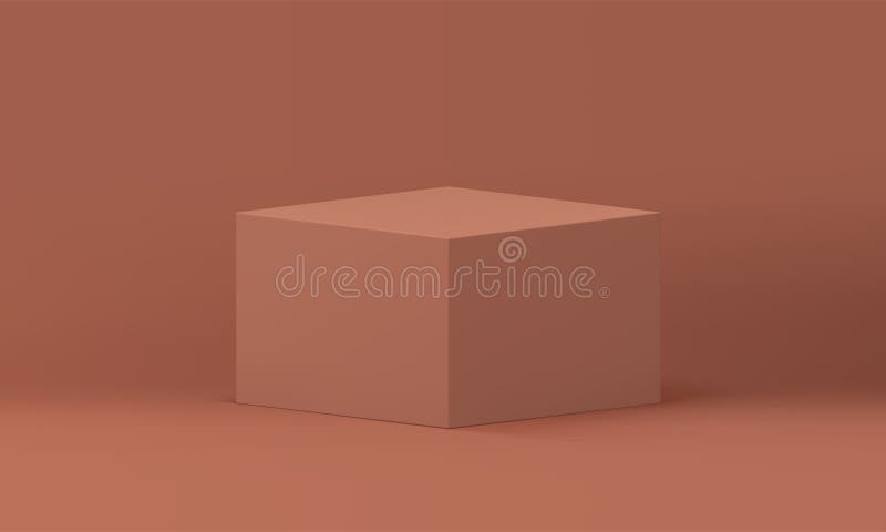 3d Box Rectangle Pedestal White Geometric Foundation Minimal Isometric ...