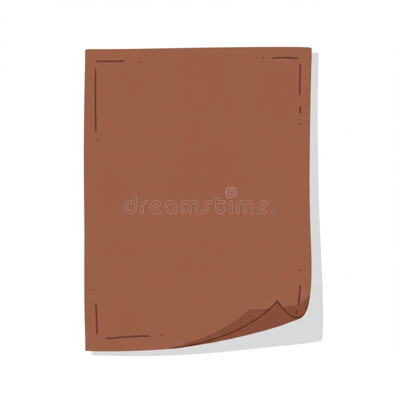 Brown Rectangular Poster or Paper with a Slightly Curled Bottom Edge ...