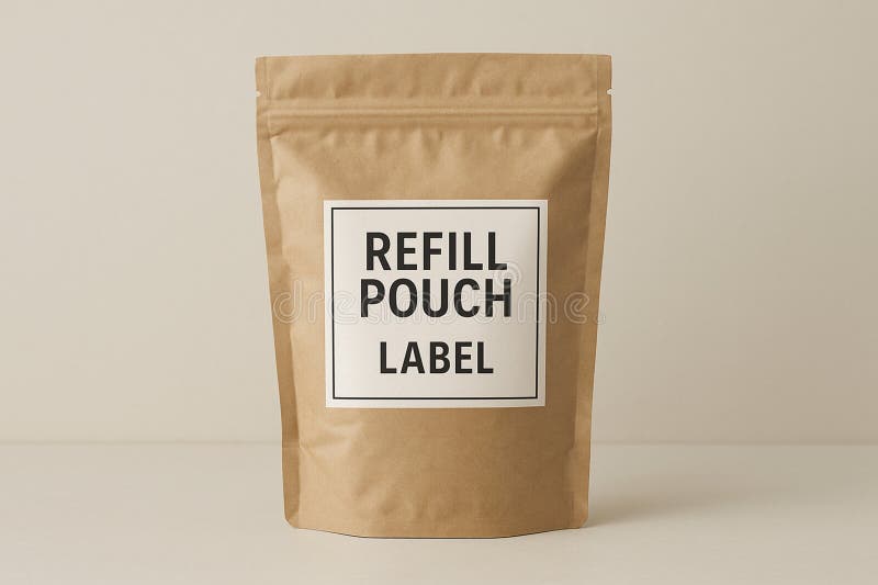 Refill Pouch Label Mockup Vector – Modern Stock Photo Template for ...
