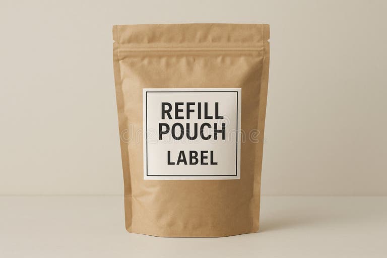 Refill Pouch Label Mockup Vector – Modern Stock Photo Template for ...