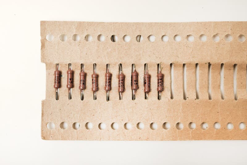 Brown Resistor in a Paper Package. the Electronic Component Stock Image ...