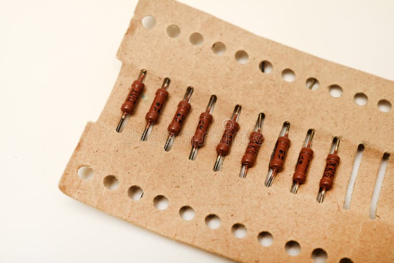 Brown Resistor in a Paper Package. the Electronic Component Stock Image ...