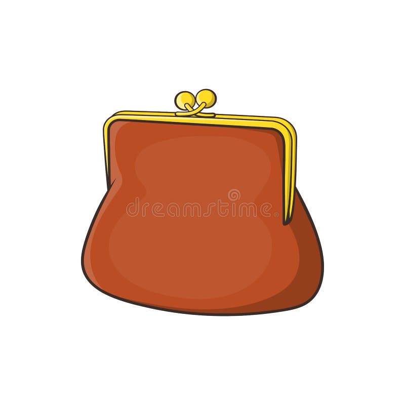 Brown Retro Purse Icon in Cartoon Style Stock Vector - Illustration of ...