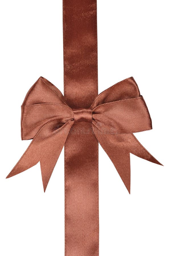 Brown ribbon with bow stock photo. Image of festive, ribbon - 59810994