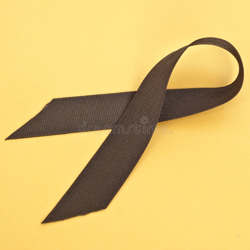 Brown Ribbon on Vibrant Yellow Stock Image - Image of yellow, simple ...