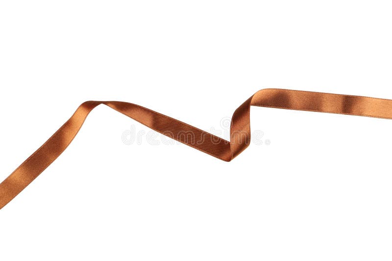 Brown Ribbon on a White Background Stock Photo - Image of pattern ...