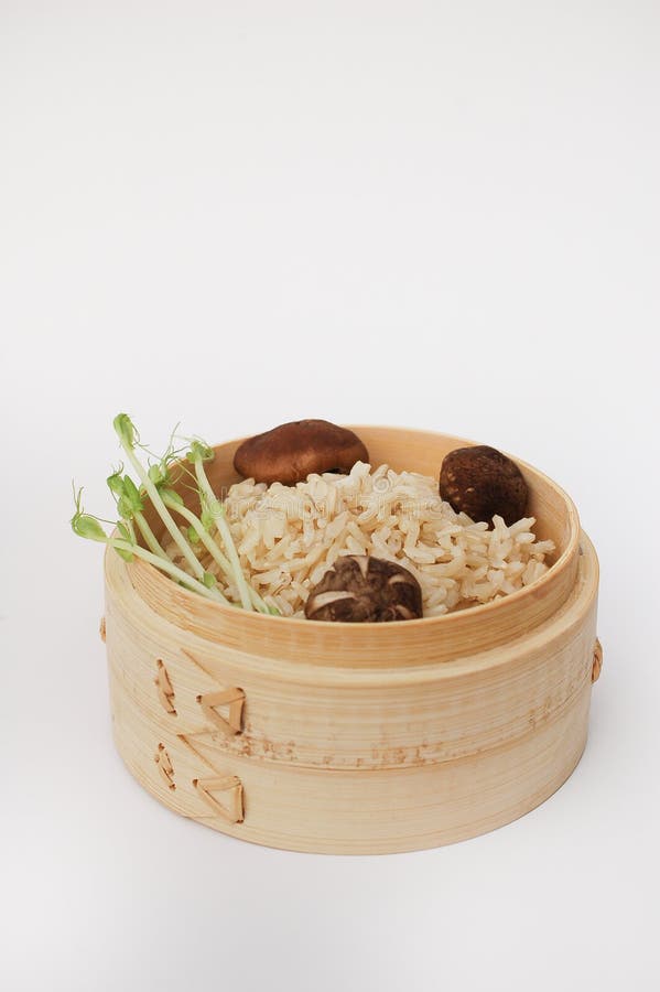Brown Rice in Bamboo Container Stock Image - Image of dish, vegetarian ...
