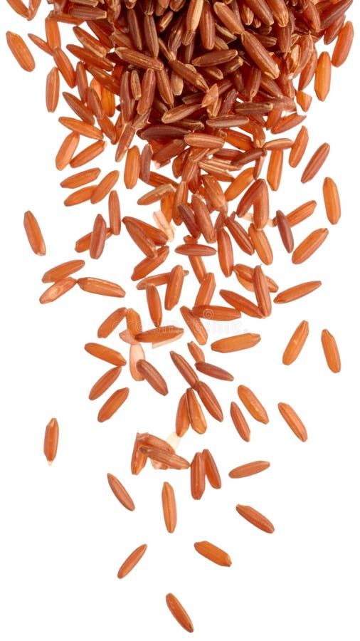 Brown Rice Grains Falling Down Transparent Background Stock Photos ...
