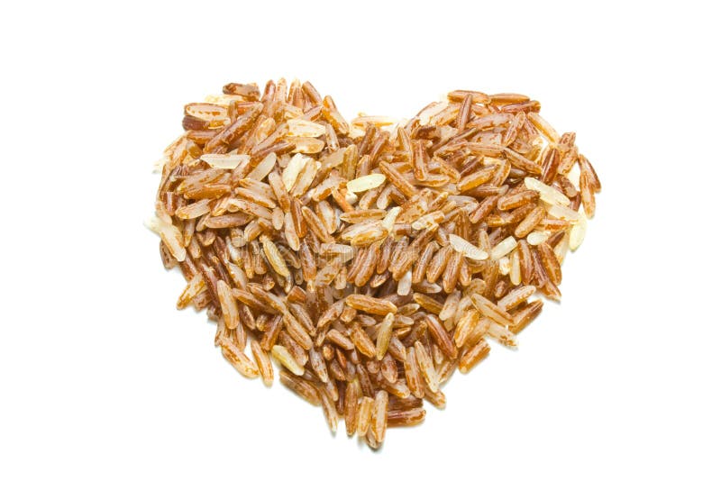 Brown rice heart shape stock image. Image of grain, rice - 20508363