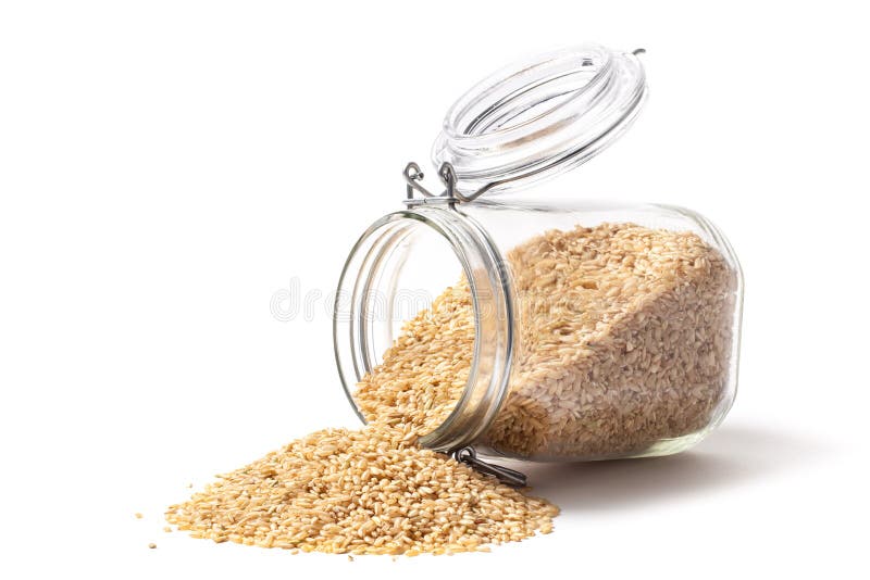 Brown Rice and Jar stock photo. Image of organic, fragile - 40593952