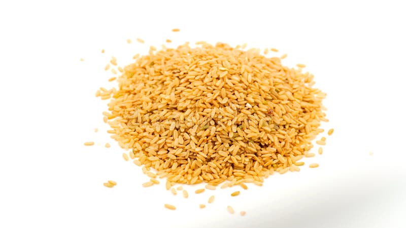 Brown Rice - Low Carbohydrate on an Isolated White Background Stock ...