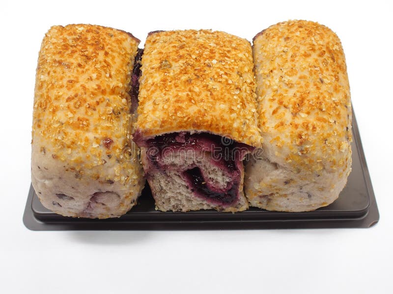 Brown Rice Roll Filled with Dark Cherry Stock Photo - Image of reduce ...