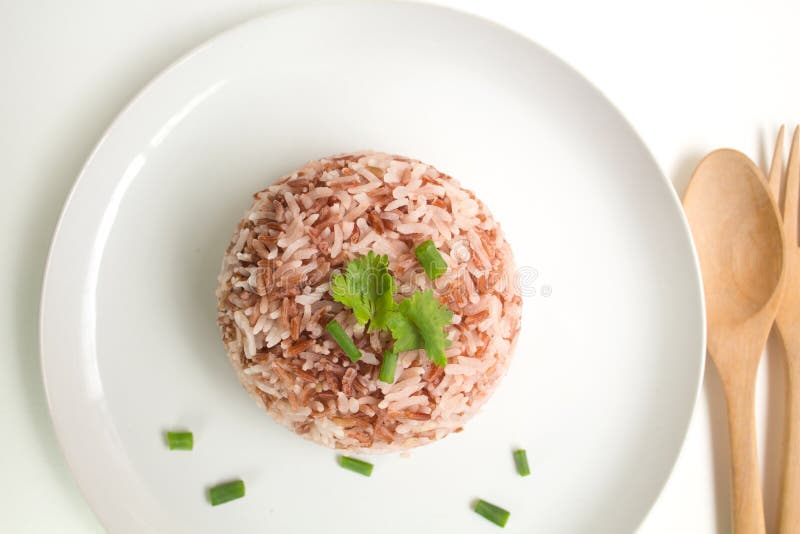 Brown rice stream on plate stock image. Image of chinese - 121467793