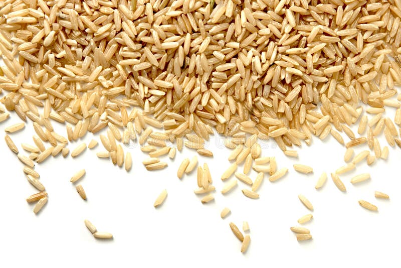 Brown Rice on White Background Stock Photo - Image of food, brown: 11420222
