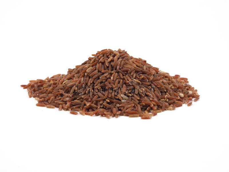 Brown Rice on White Background Stock Photo - Image of ingredient ...