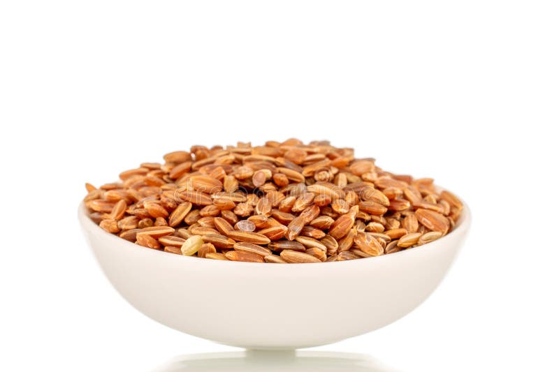 Brown and White Rice with Homemade Dishes, Macro, Isolated on White ...