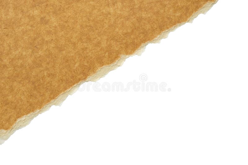 Brown Ripped Paper Torn Edges Strips Isolated on White Background Stock ...