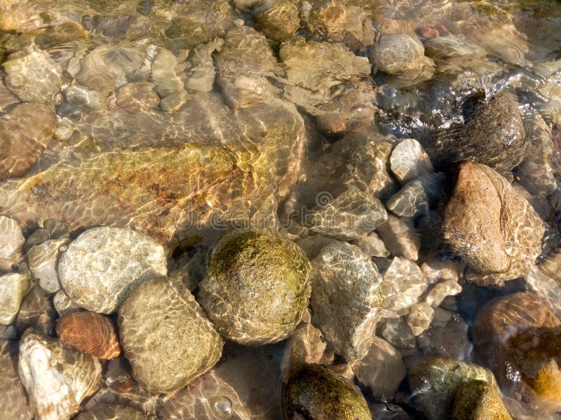 Brown River Rocks Flowing Water Stock Photo - Image of wood, rocks ...