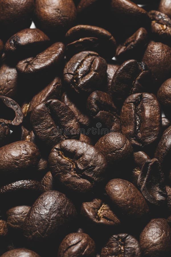 Roasted Arabica Coffee Beans Isolated on White Background. Group of ...