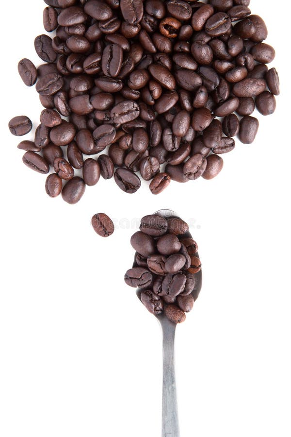 Brown Roasted Ground Coffee and Beans with Copy Space Stock Image ...
