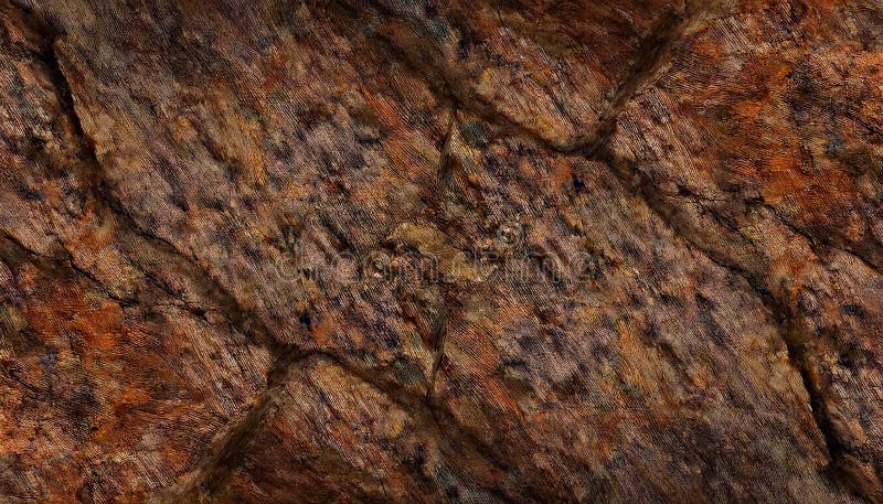 Brown Rock Texture with Cracks. Rough Mountain Surface. Close-up. Stone ...