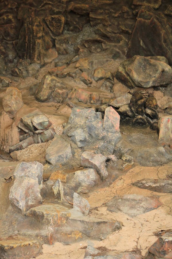 Brown rocks under the cave stock photo. Image of rocks - 258229374