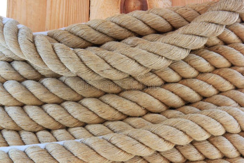 Brown Rope Bound Around a Wide Post. Tight Rope. Keeping Together ...