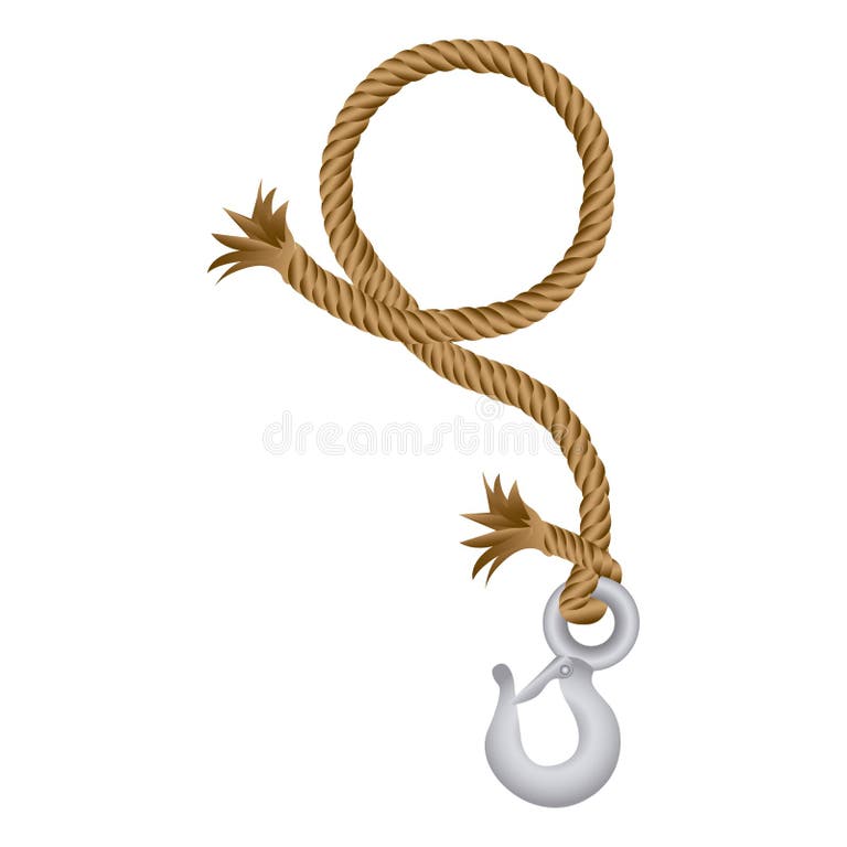 Brown rope break hook icon stock illustration. Illustration of park ...