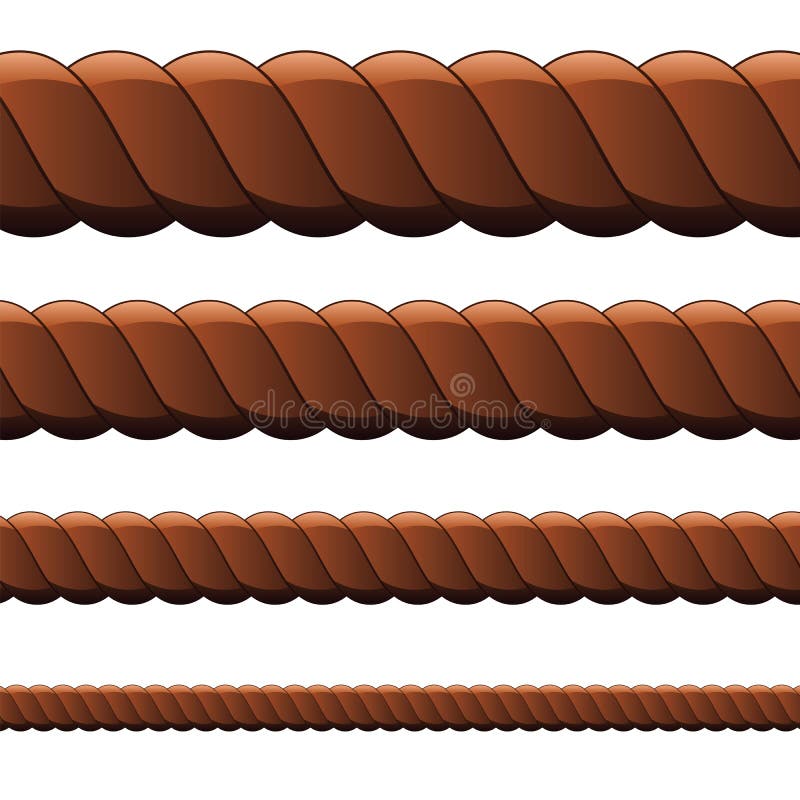 Brown rope in four sizes stock illustration. Illustration of pattern ...