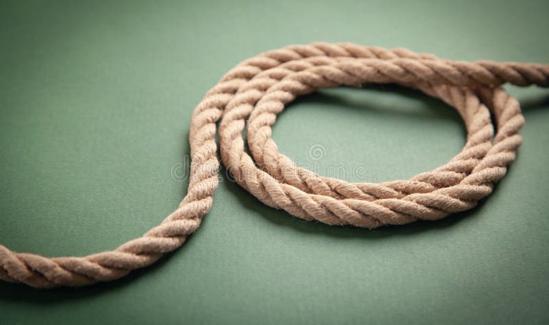 Brown Rope on Green Background Stock Image - Image of brown, closeup ...