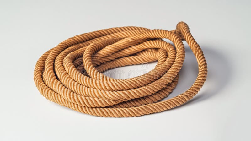 A Brown Rope is Laying on a White Surface Stock Illustration ...