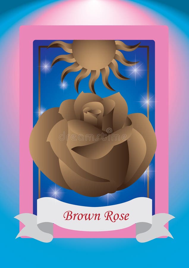 Brown Rose Label. Vector Illustration Decorative Design Stock Vector ...