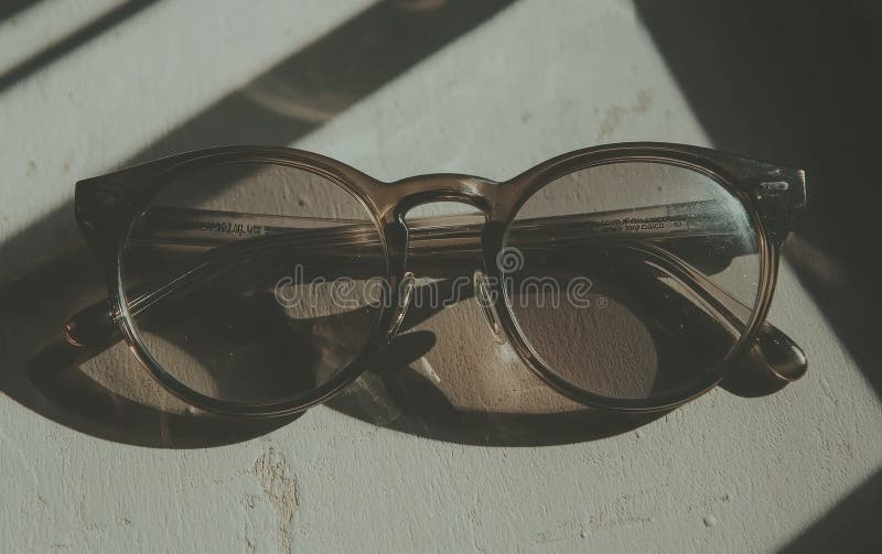 Brown Round Eyeglasses in Sunlight Stock Illustration - Illustration of ...