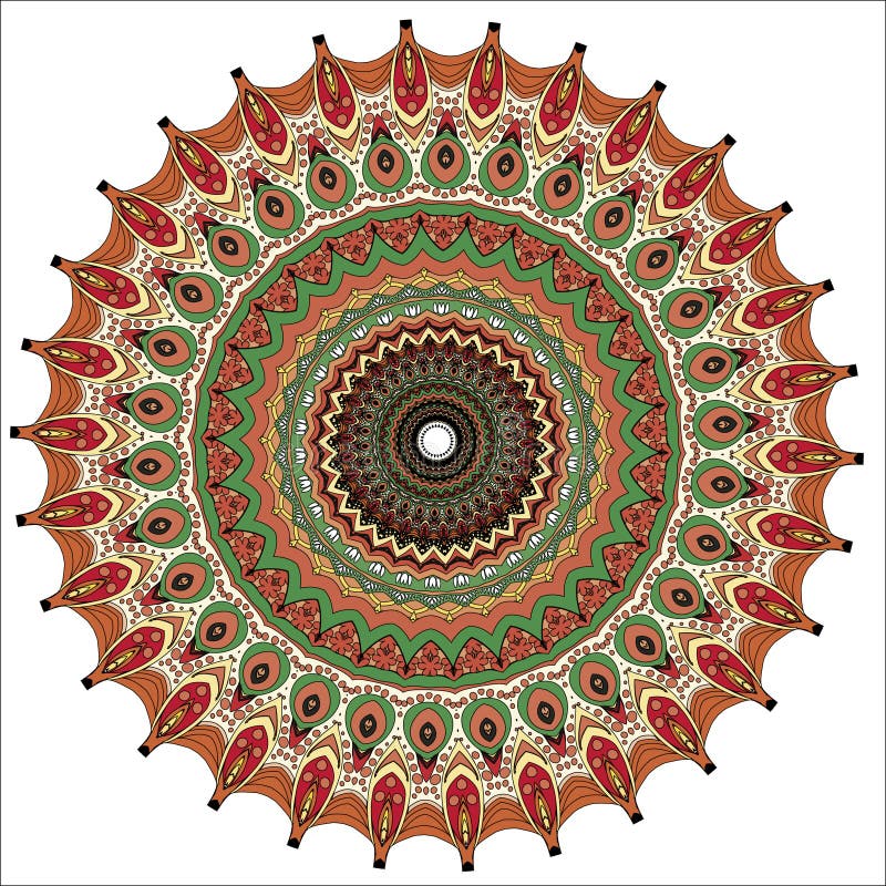 Brown round ornament stock vector. Illustration of circle - 62268046