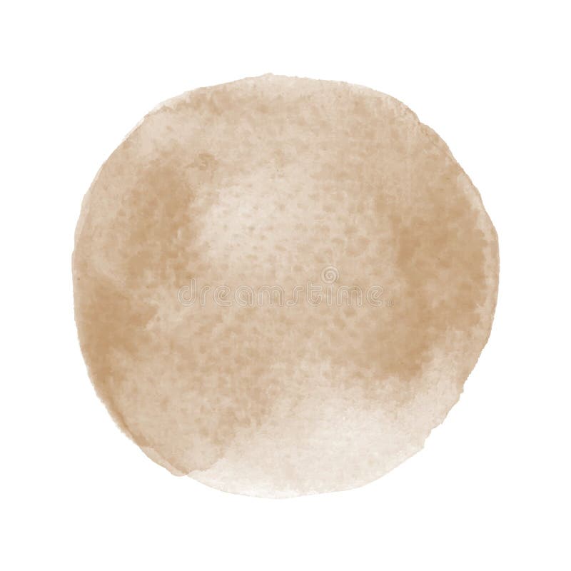 Brown Round Watercolor on White Background Stock Illustration ...