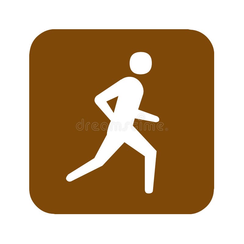Brown Running Track Recreational Sign Stock Illustration - Illustration ...
