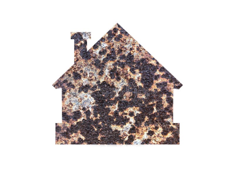 Brown Rusty Metal Texture. Shot through the Cut-out Silhouette of the ...