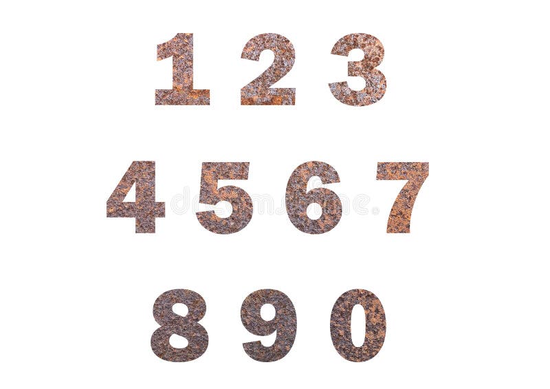 Rusty Metal Texture. Shot through the Cut-out Silhouette of the Numbers ...