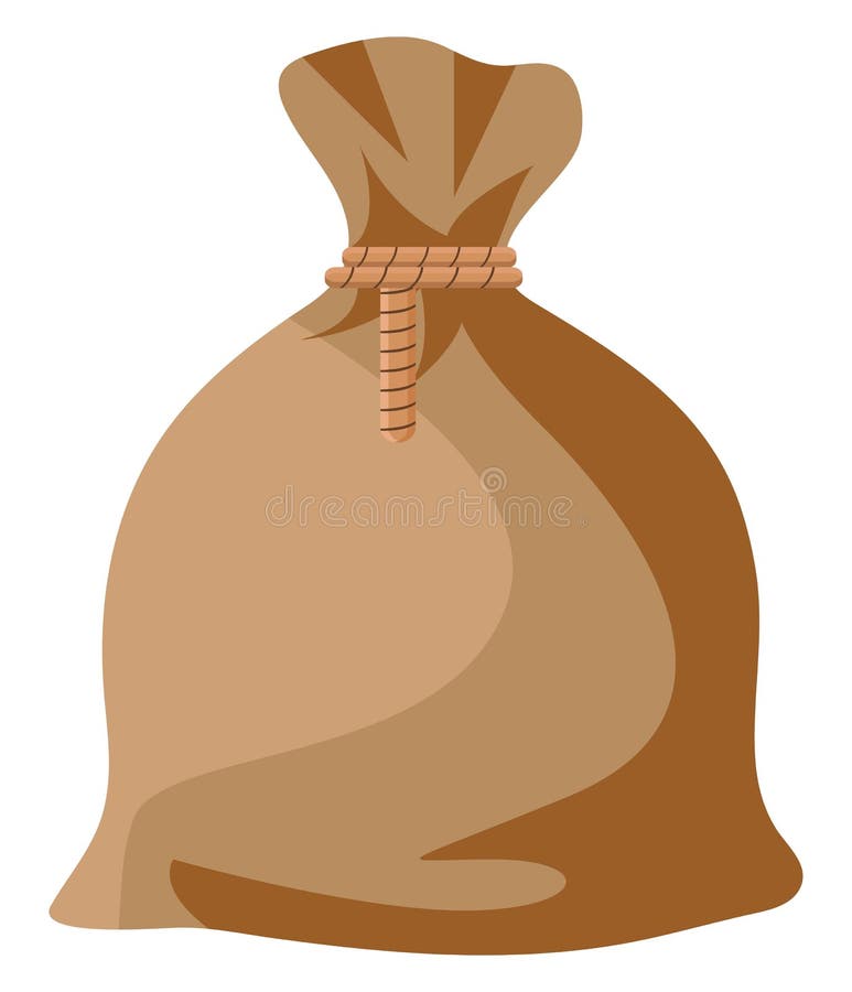 Brown sack, icon stock vector. Illustration of background - 262387593