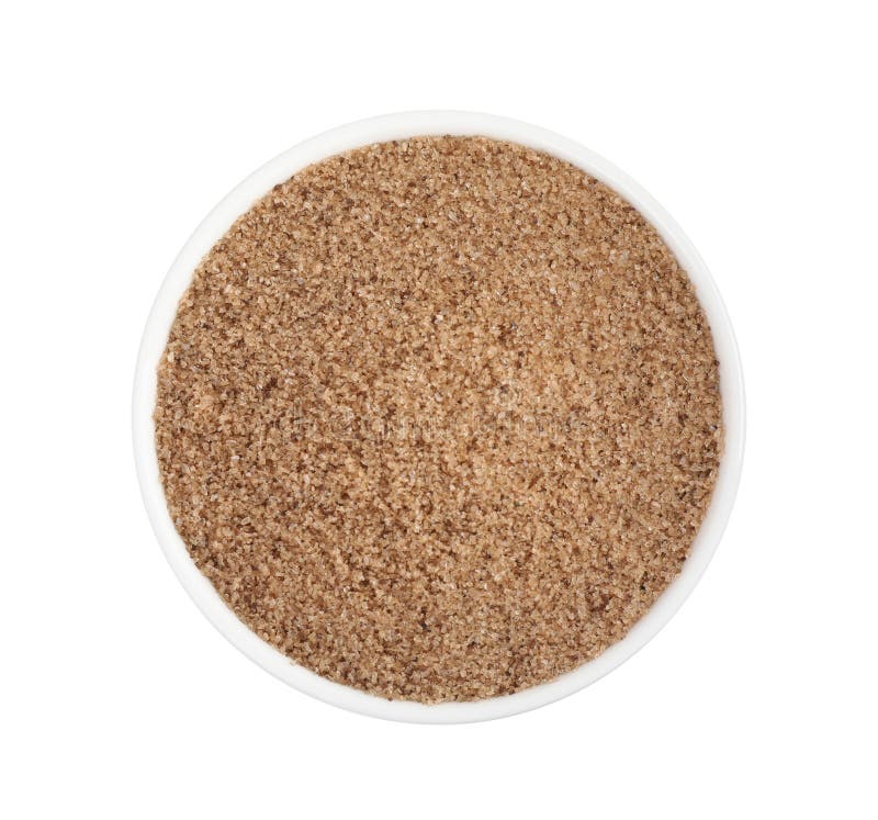 Brown Salt in Bowl Isolated on White, Top View Stock Image - Image of ...