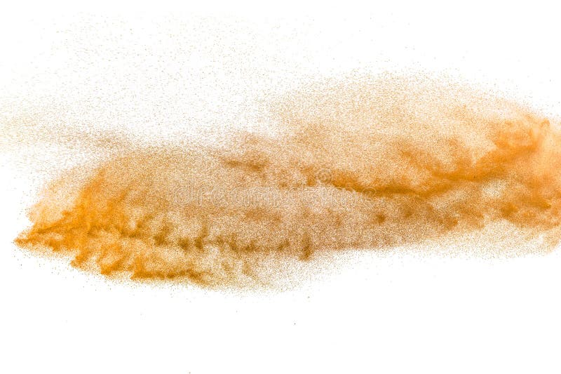 Brown Sand Explosion Isolated on White Background. Abstract Sand Cloud ...