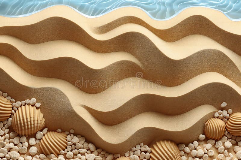 Brown Sand Texture Background with Wave Patterns, Top View. Sand Dunes Pattern. Background for ...