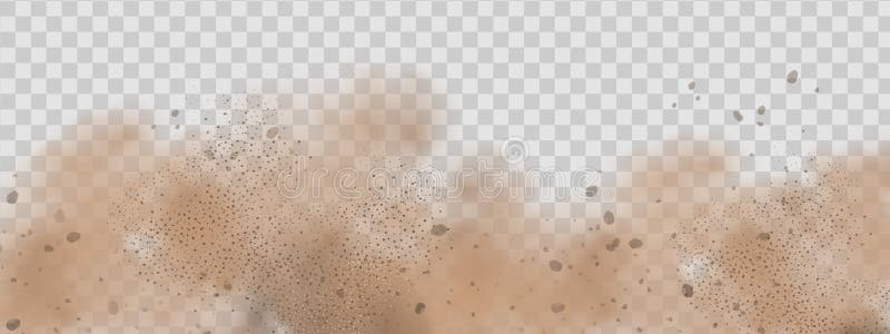 Vector Background of a Sand Explosion with Dirt and Cloud Smoke. Brown ...