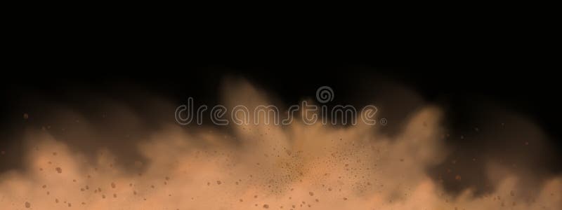 Vector Background of a Sand Explosion with Dirt and Cloud Smoke. Brown ...