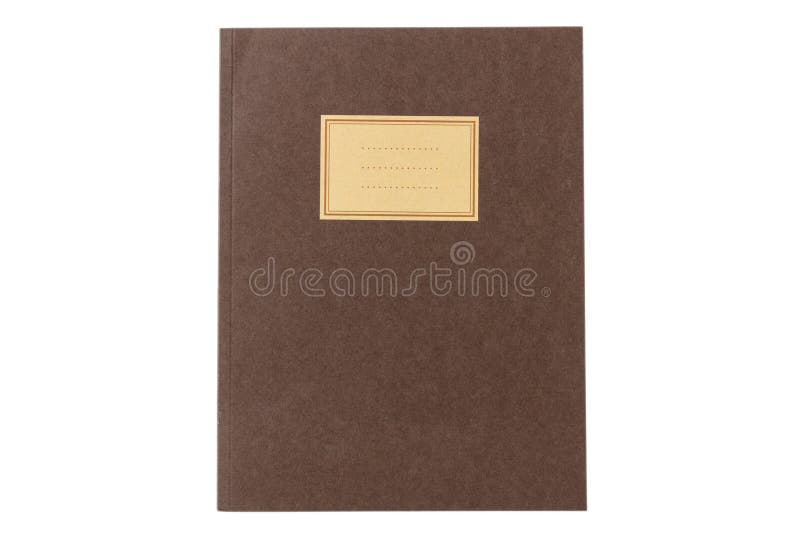 School Notebook Old Fashioned Isolated on White Background, Blank Label ...