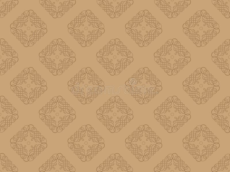 Brown Seamless Wallpaper Pattern Stock Illustration - Illustration of ...